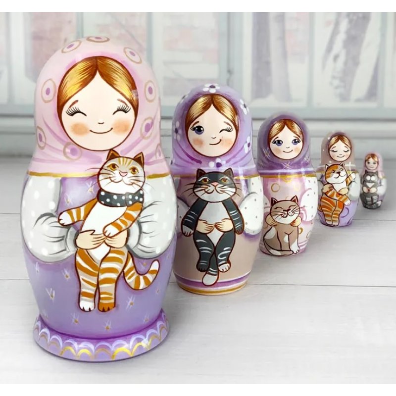 Russian doll "Matryoshka", painted wood