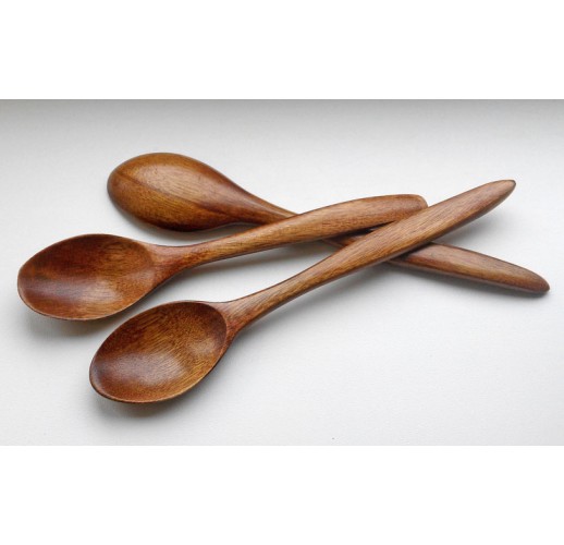Tea spoon (hevea wood), handmade craft